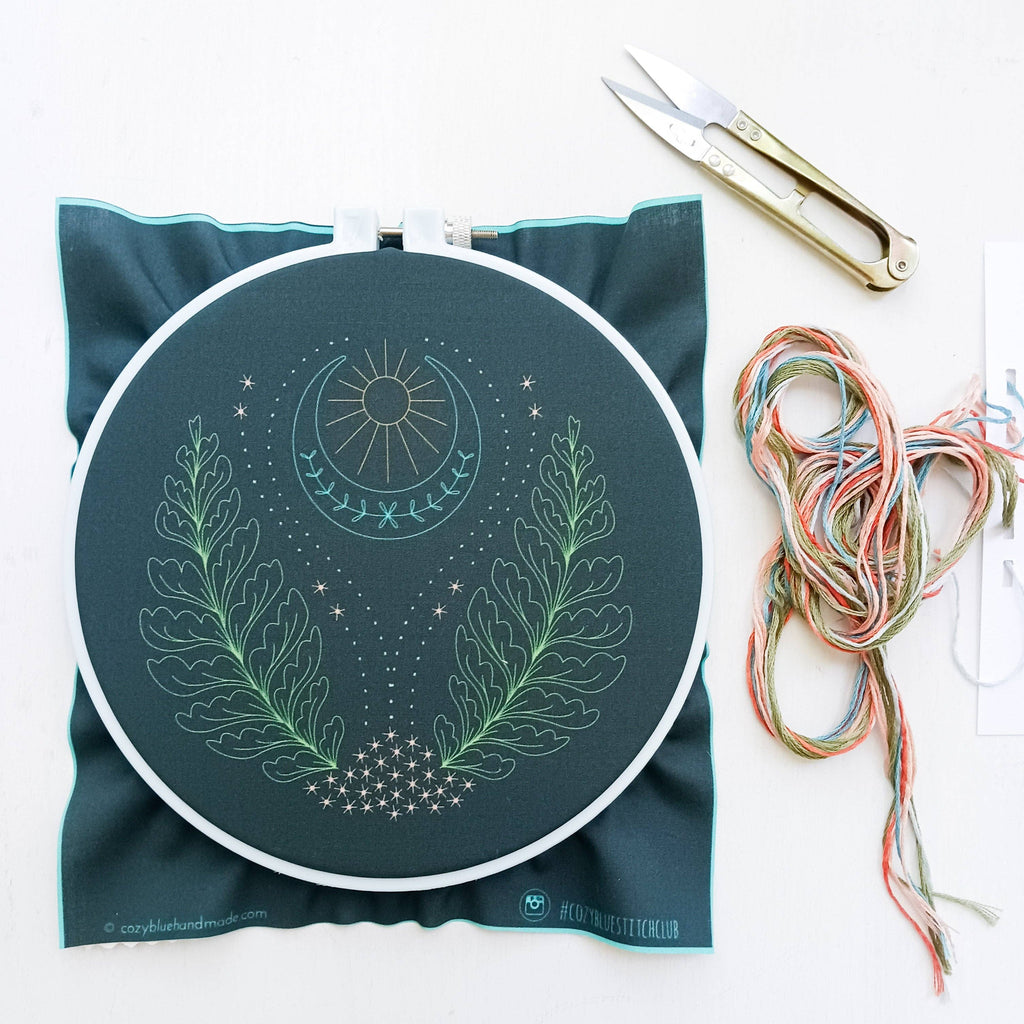 Blue moon embroidery kit – Stash
